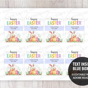 EASTER Printable Gift Tags, Editable Personalized Favor Tags Template ...