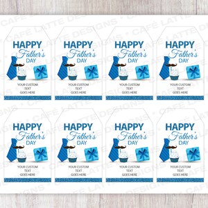 FATHER'S DAY Gift Tags Printable, Editable Personalized Gift Favor Tags ...