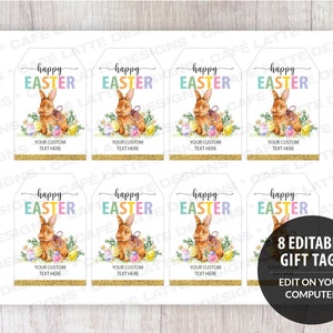 Easter Gift Tags Printable, Editable Personalized Easter Favor Tags ...