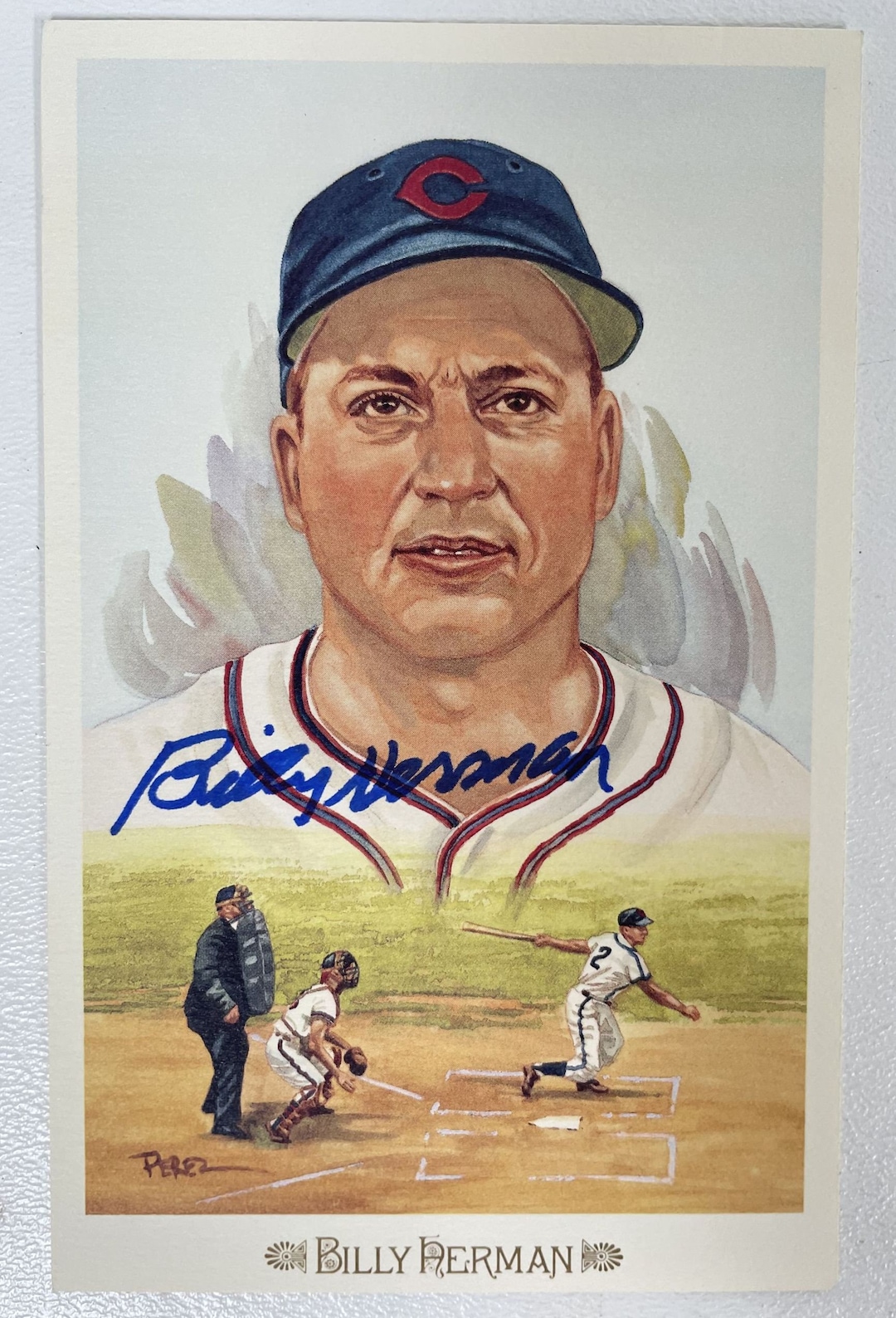 Billy Herman d. 1992 Signierte Autogrammed Perez-Steele Feier Postkarte ...