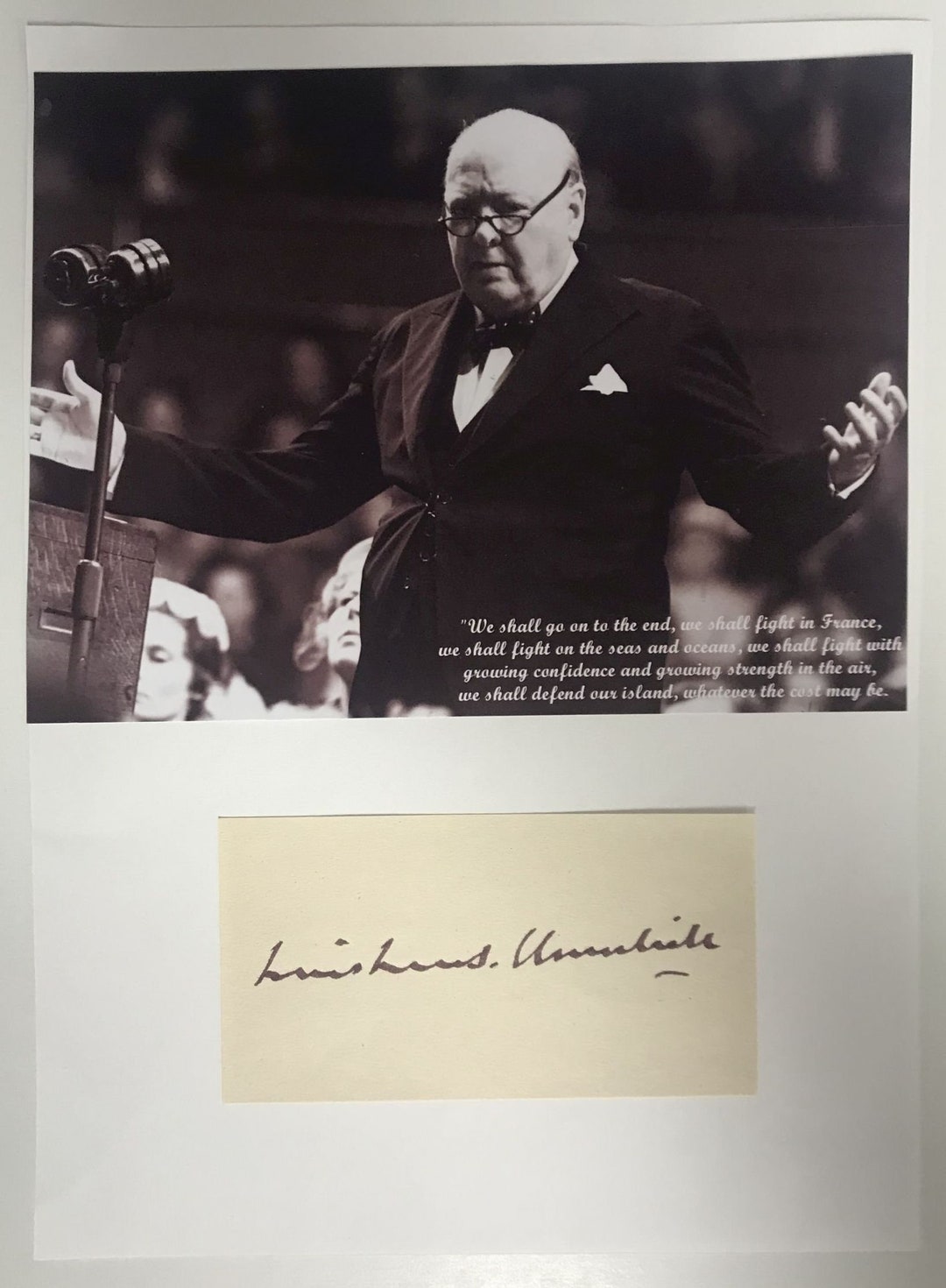 Winston Churchill d. 1965 Signed Autographed 8.5x11 Vintage Signature ...