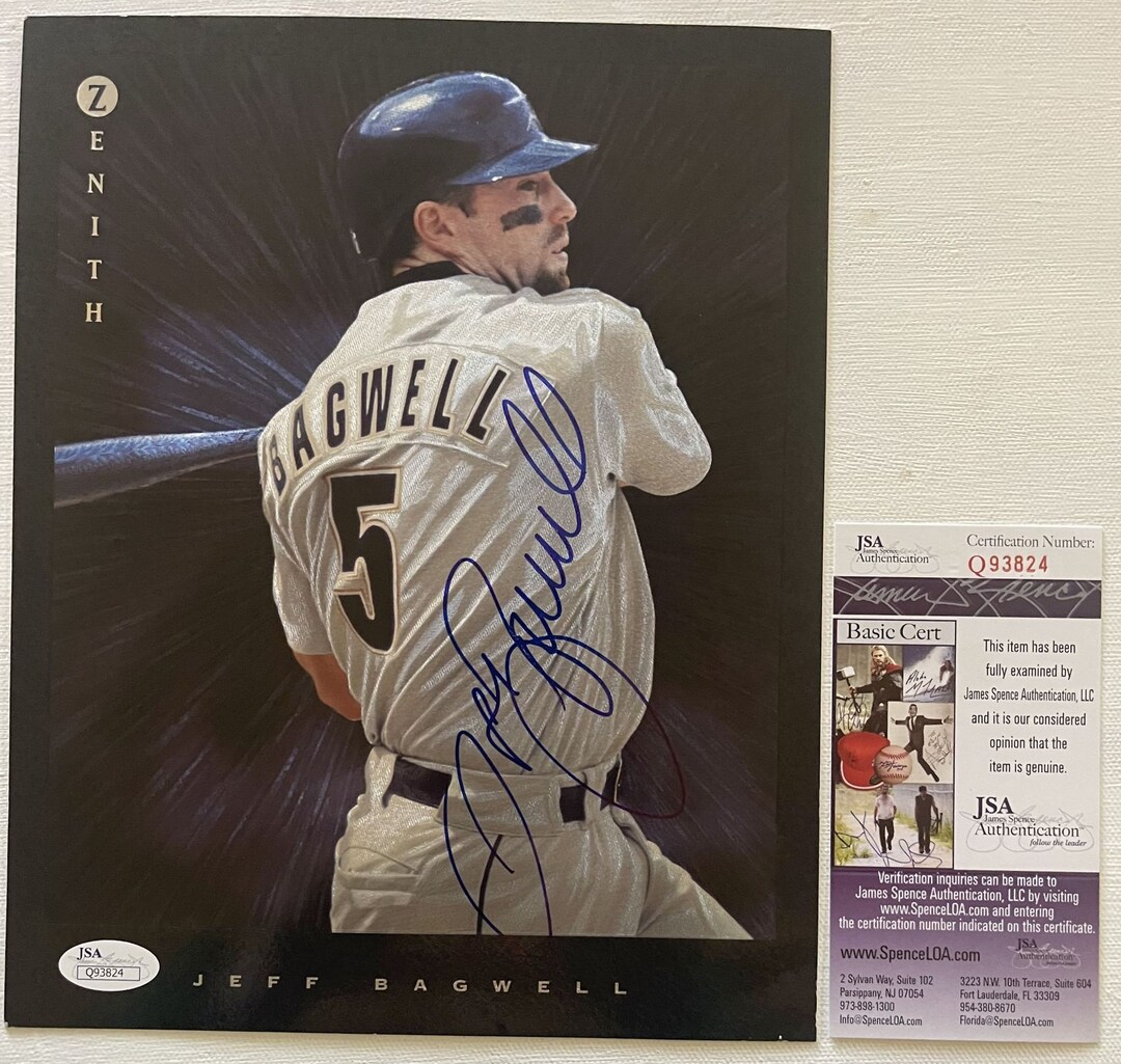Jeff Bagwell Signed Autographed 1997 Pinnacle Zenith 8x10 Photo Houston ...