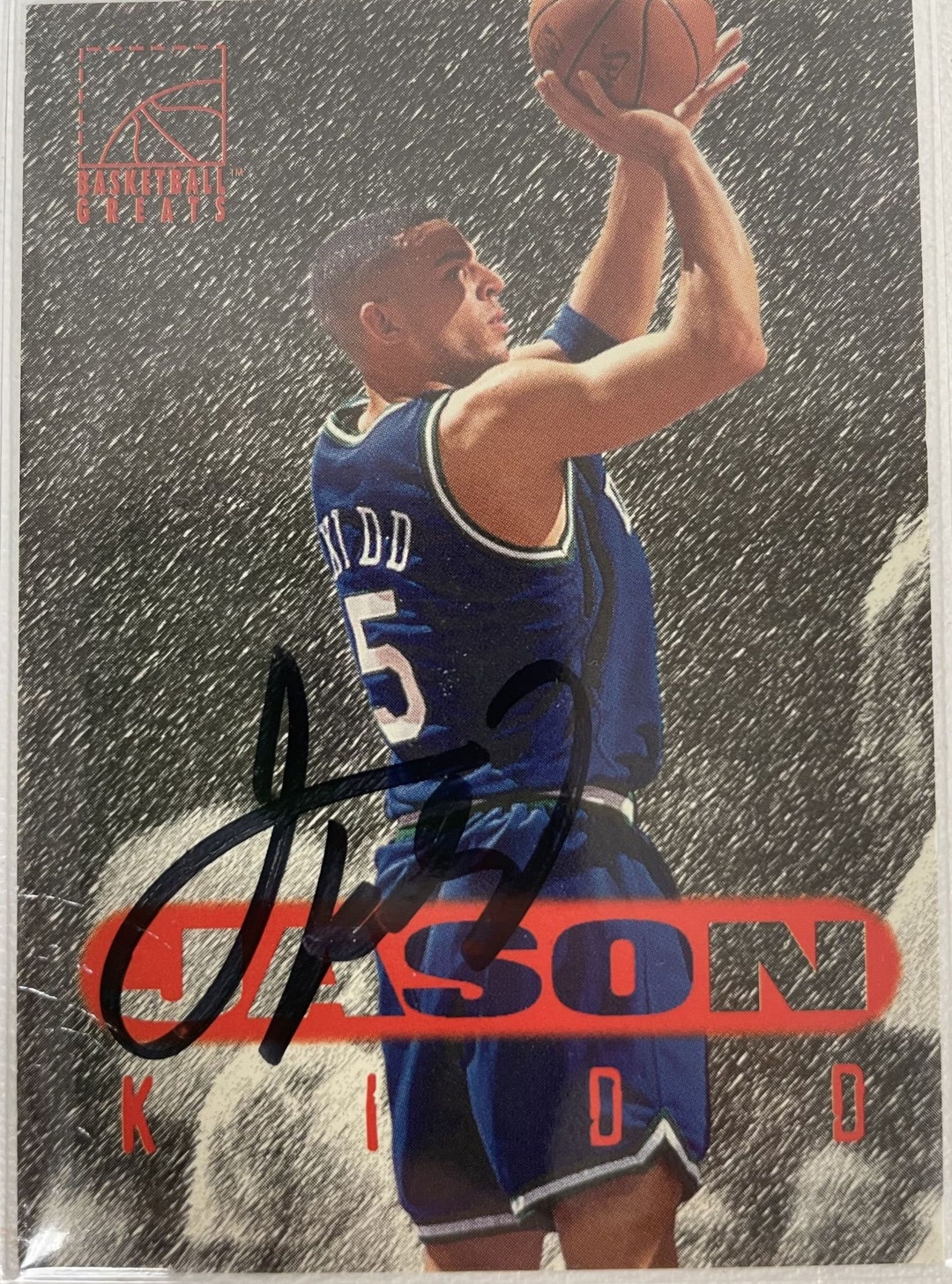 Jason Kidd Signed Autographed 1996 SB Basketball Greats Basketball Card ...