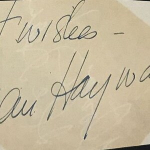 Susan Hayward Signed Autographed Vintage Signature Page 8.5x11 Display ...