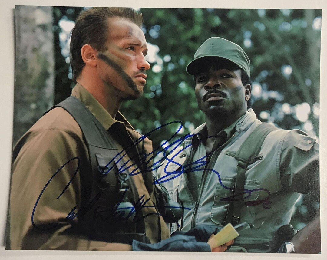 Arnold Schwarzenegger & Carl Weathers Signed Autographed "commando ...