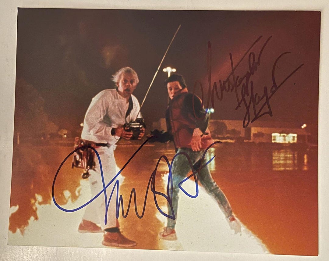 Michael J. Fox & Christopher Lloyd Signed Autographed "back to the ...