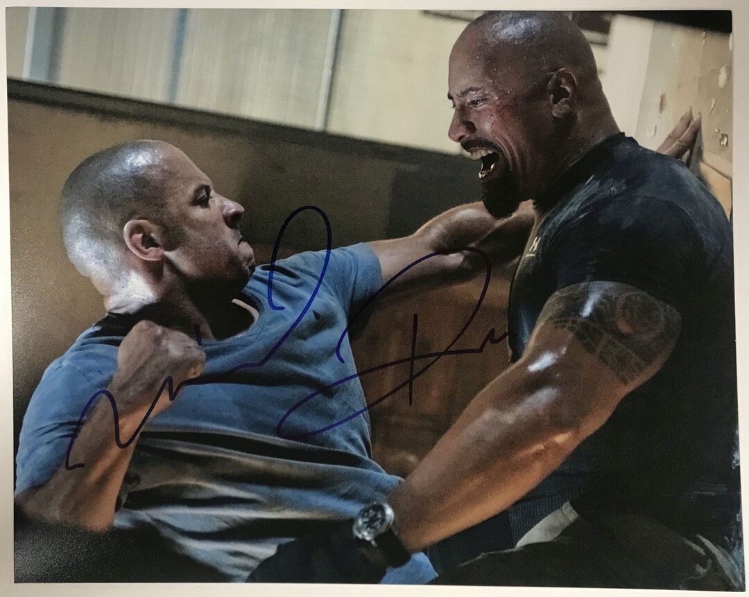 Vin Diesel & Dwayne "the Rock" Johnson Signed Autographed "fast and the ...