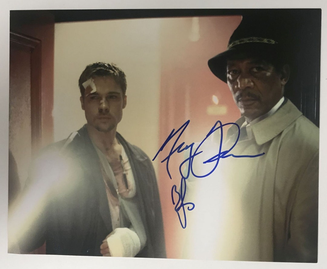 Morgan Freeman & Brad Pitt Signed Autographed seven Glossy 8x10 Photo ...