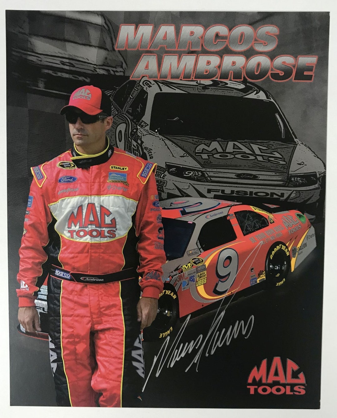 Marcos Ambrose Signed Autographed Color Promo 8x10 Photo Lifetime COA ...