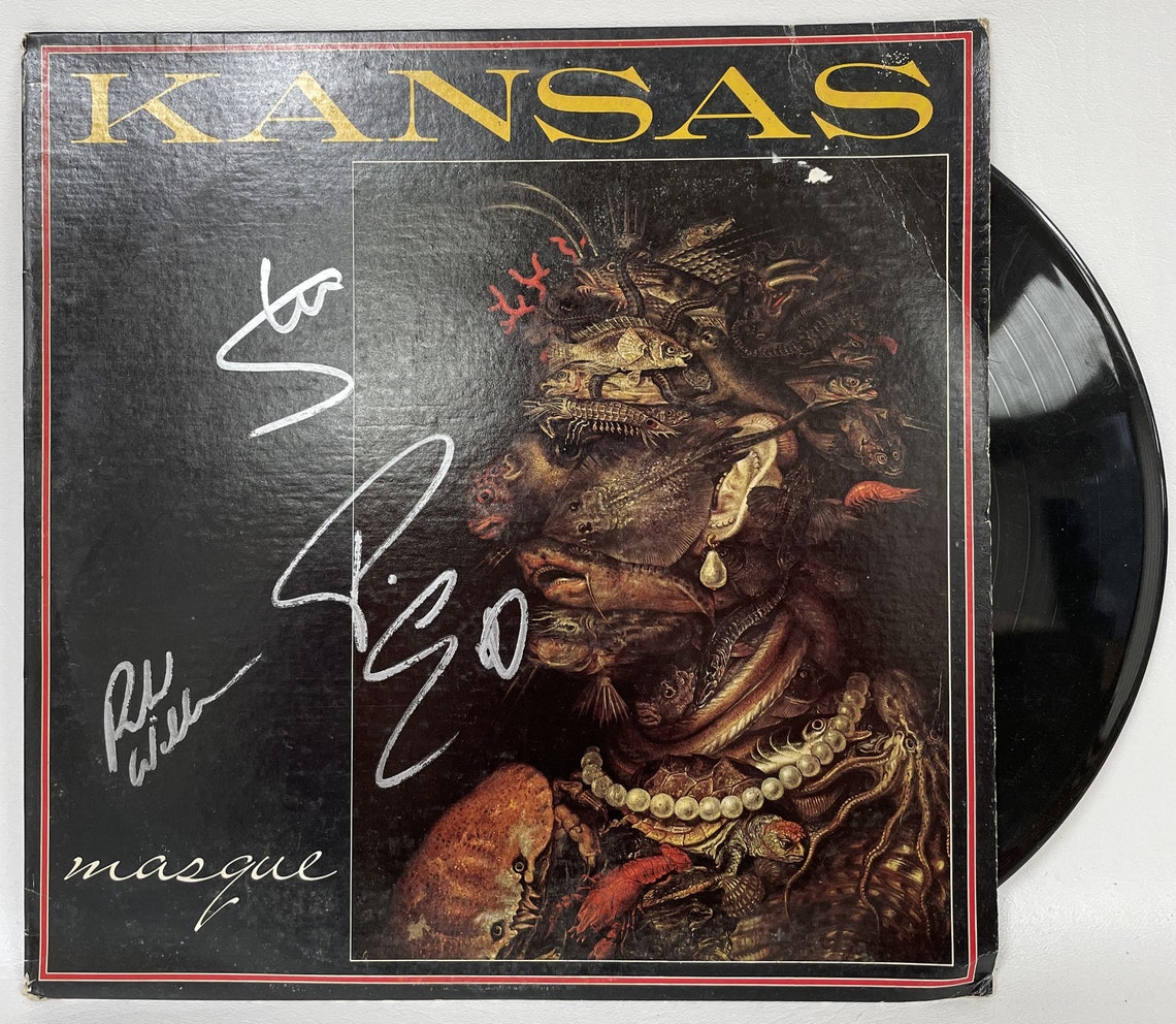 Kansas Band Signed Autographed masque Record Album COA Matching ...
