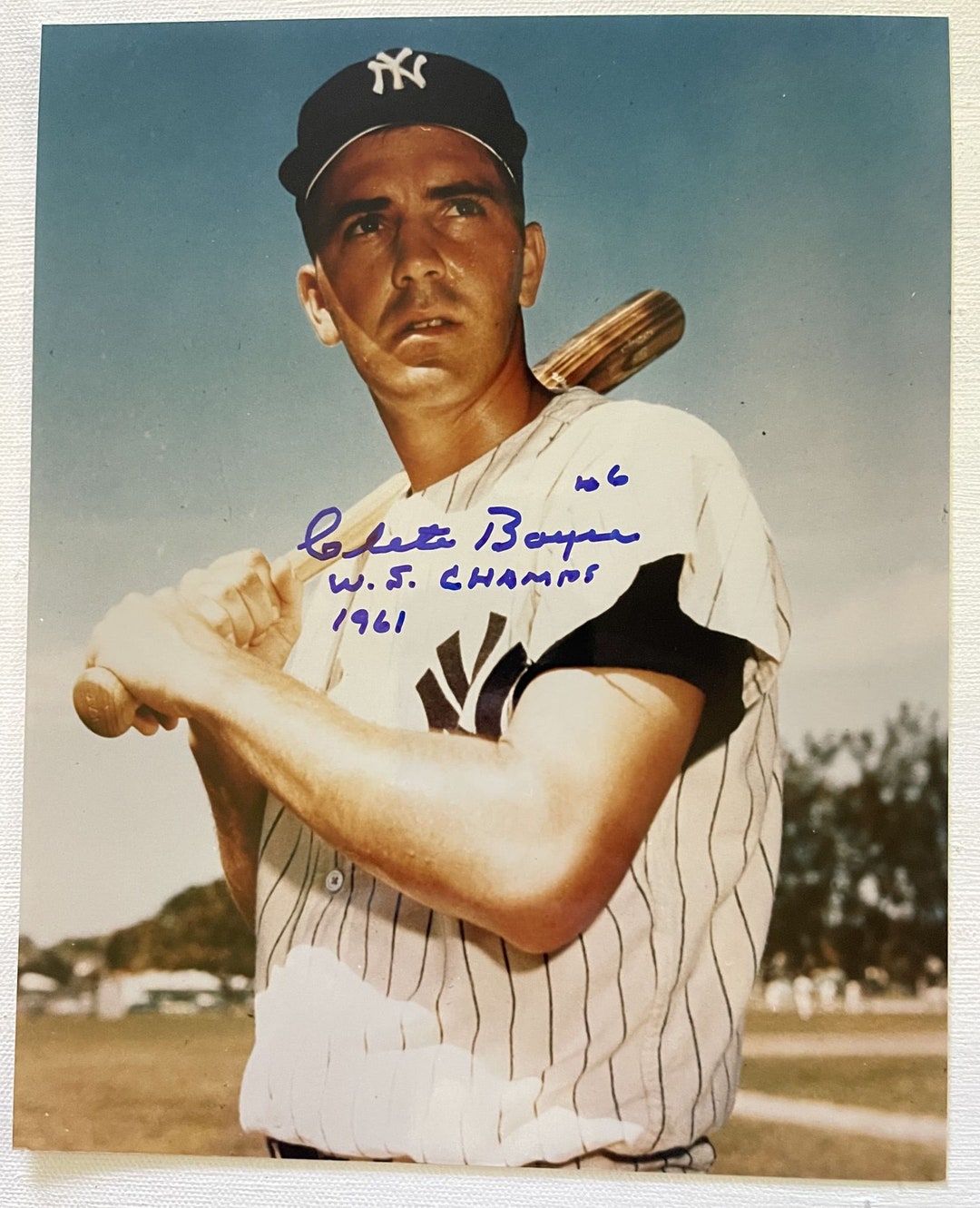 Clete Boyer d. 2007 Signed Autographed ws Champs 1961 Glossy 8x10 Photo ...