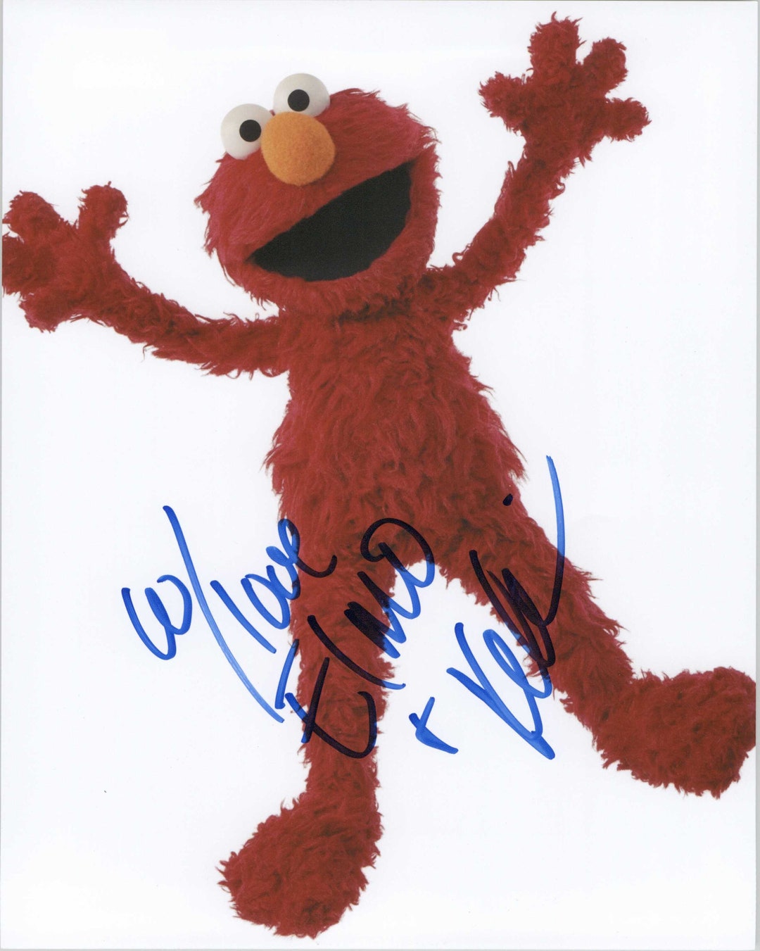 Photo brillante Elmo dédicacée par Kevin Clash 8 x 10 x 10 cm ...