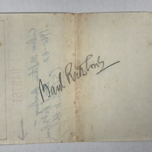 Basil Rathbone d. 1967 Signed Autographed Vintage Receipt With sherlock ...