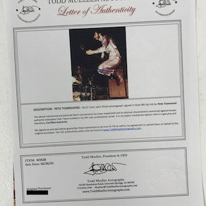 Pete Townshend Signed Autographed the Who Glossy 8x10 Photo Mueller ...