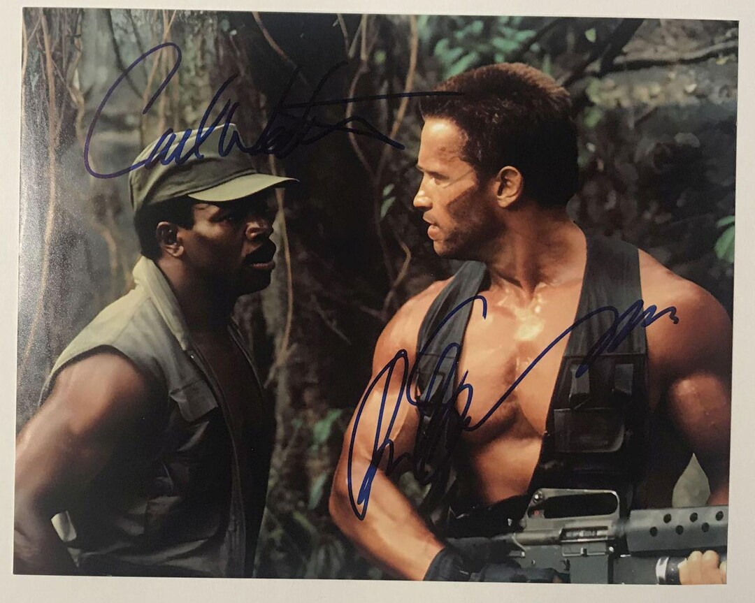 Carl Weathers & Arnold Schwarzenegger Signed Autographed commando ...