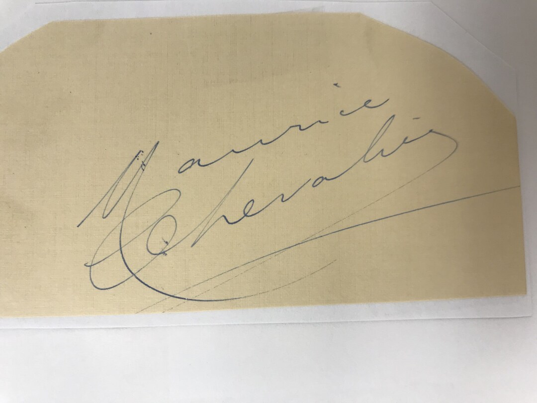 Maurice Chevalier (d. 1972) Signed Autographed 8.5x11 Vintage Signature ...