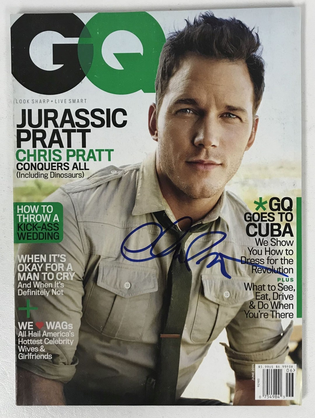 Chris Pratt Signed Autographed Complete "gq" Magazine - Lifetime COA - Etsy