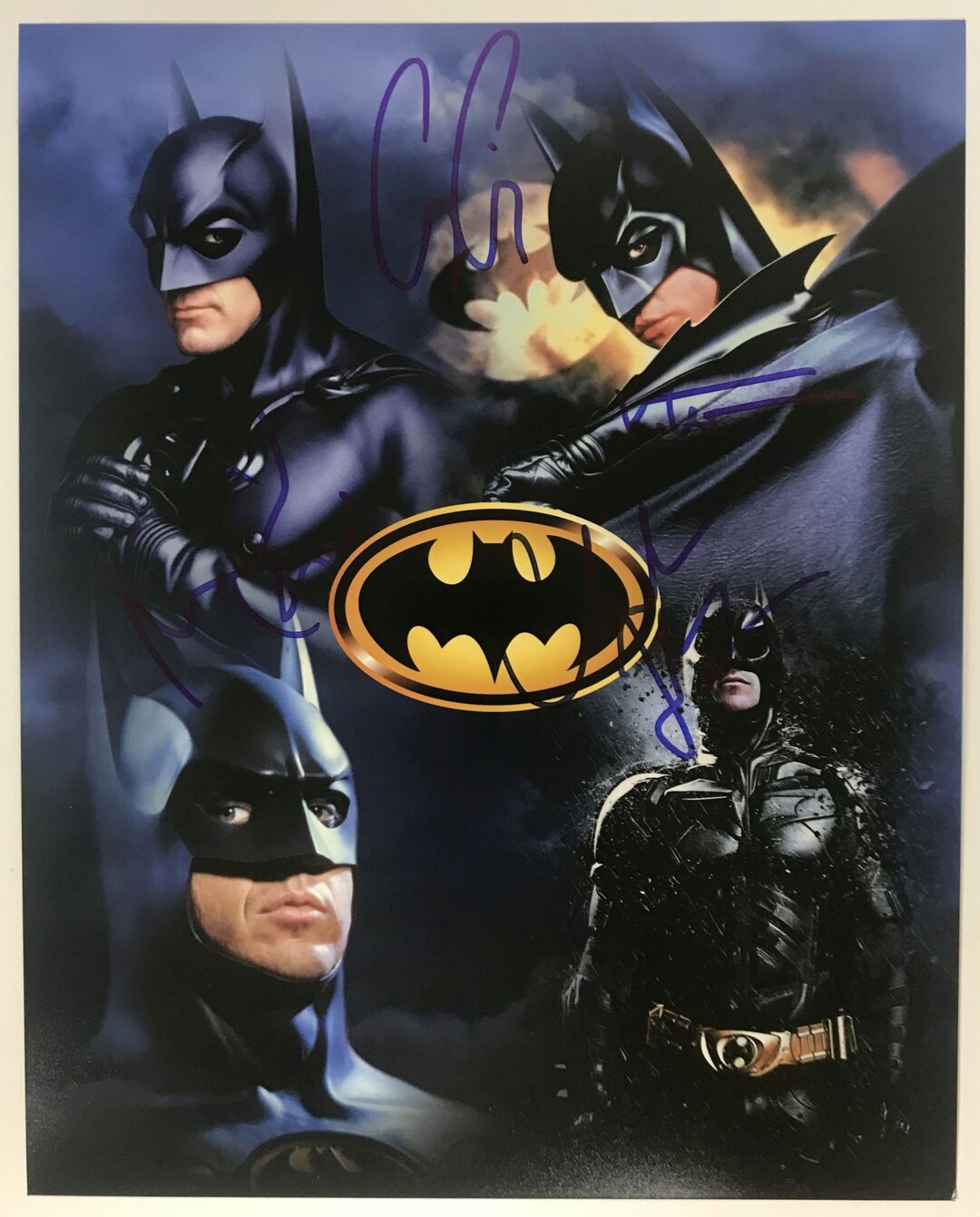 Michael Keaton, George Clooney, Val Kilmer & Christian Bale Signed ...