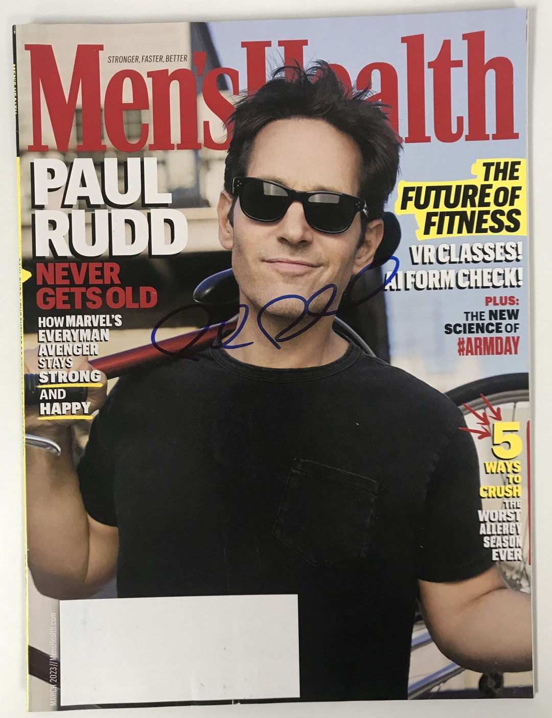Paul Rudd Signed Autographed Complete men's Health Magazine Lifetime ...
