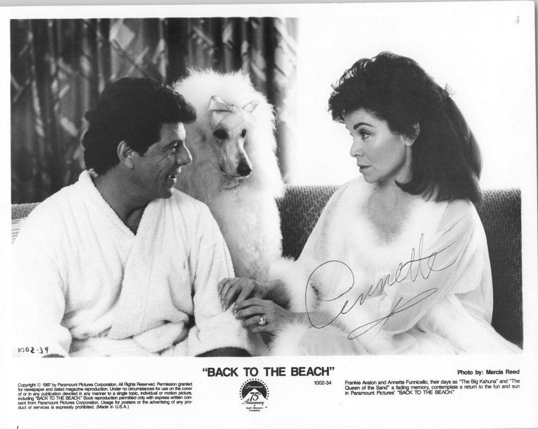 Annette Funicello d. 2013 Signed Autographedback to the Beach Glossy ...