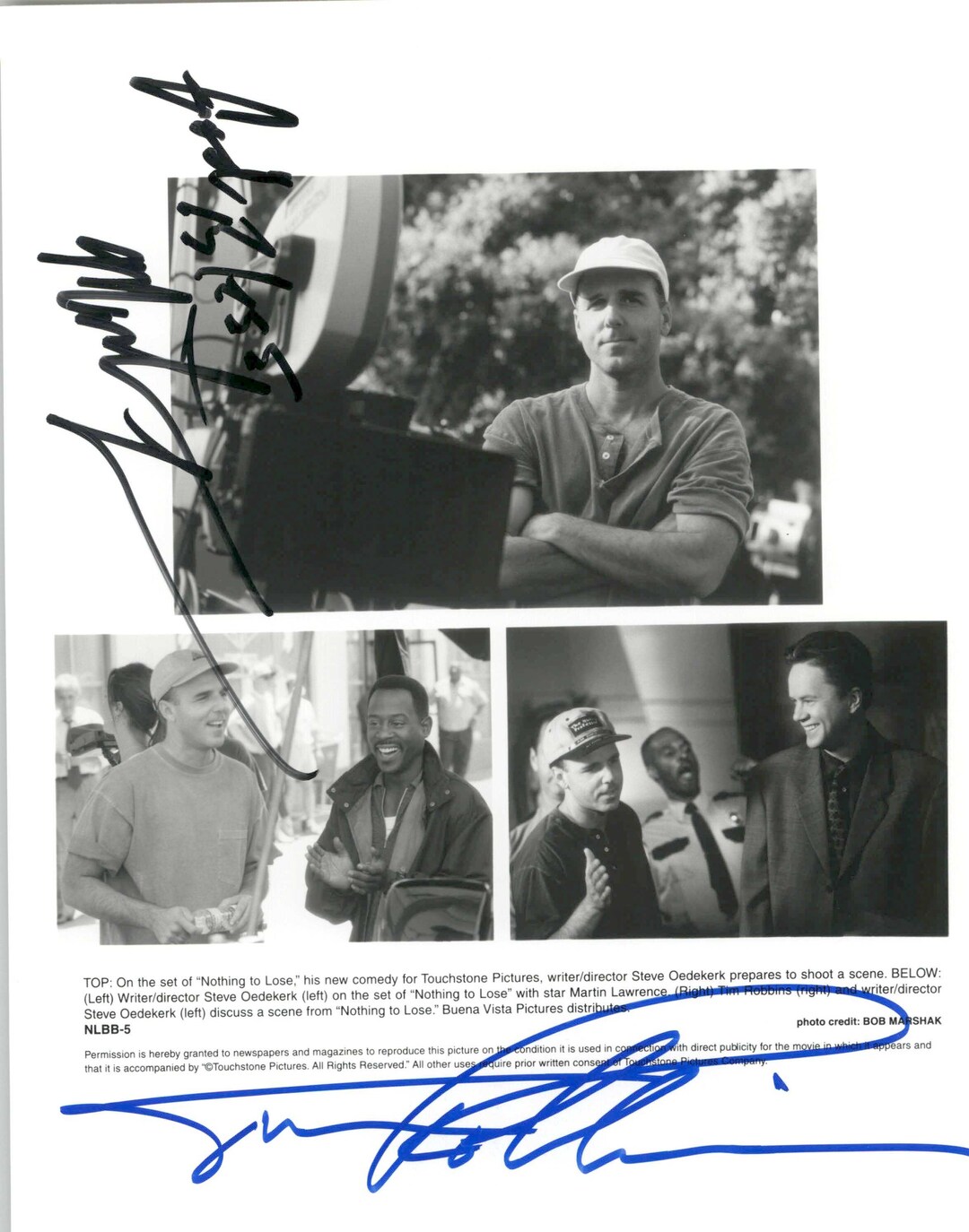 Martin Lawrence & Tim Robbins Signed Autographed nothing to Lose Glossy ...