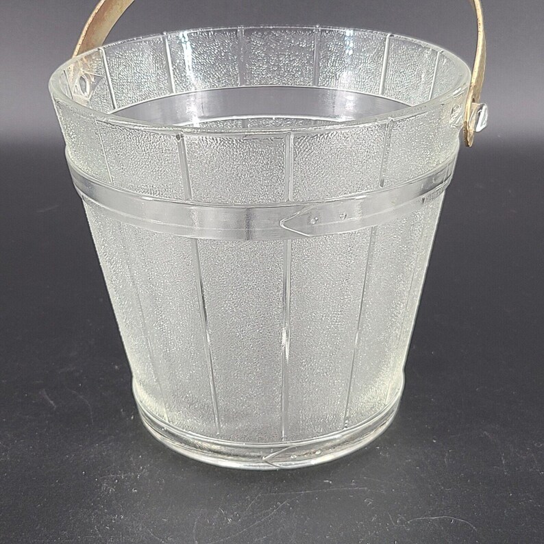 Vintage Anchor Hocking Oak Barrel Glass Ice Bucket Chrome Handle - Etsy