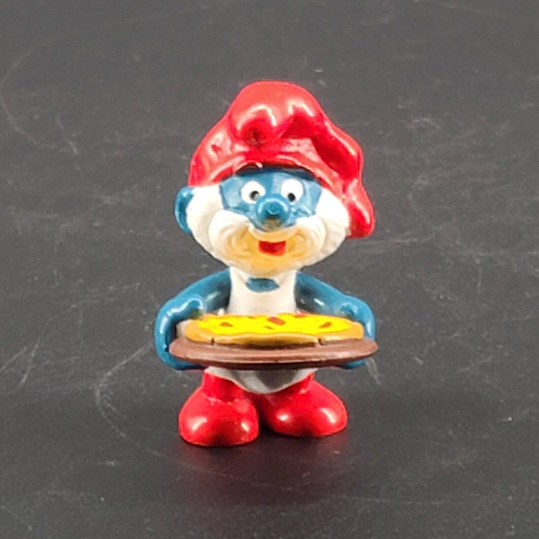 Smurfs Papa Smurf Pizza Large Pie 1984 Schleich Peyo - Etsy