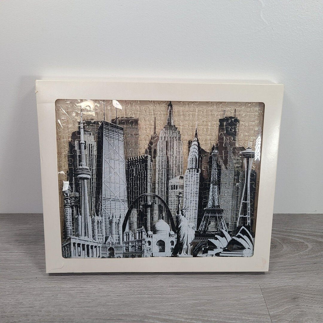 Vintage 1992 3D City Skyline Jigsaw Puzzle Size Gray White NEW in Box ...
