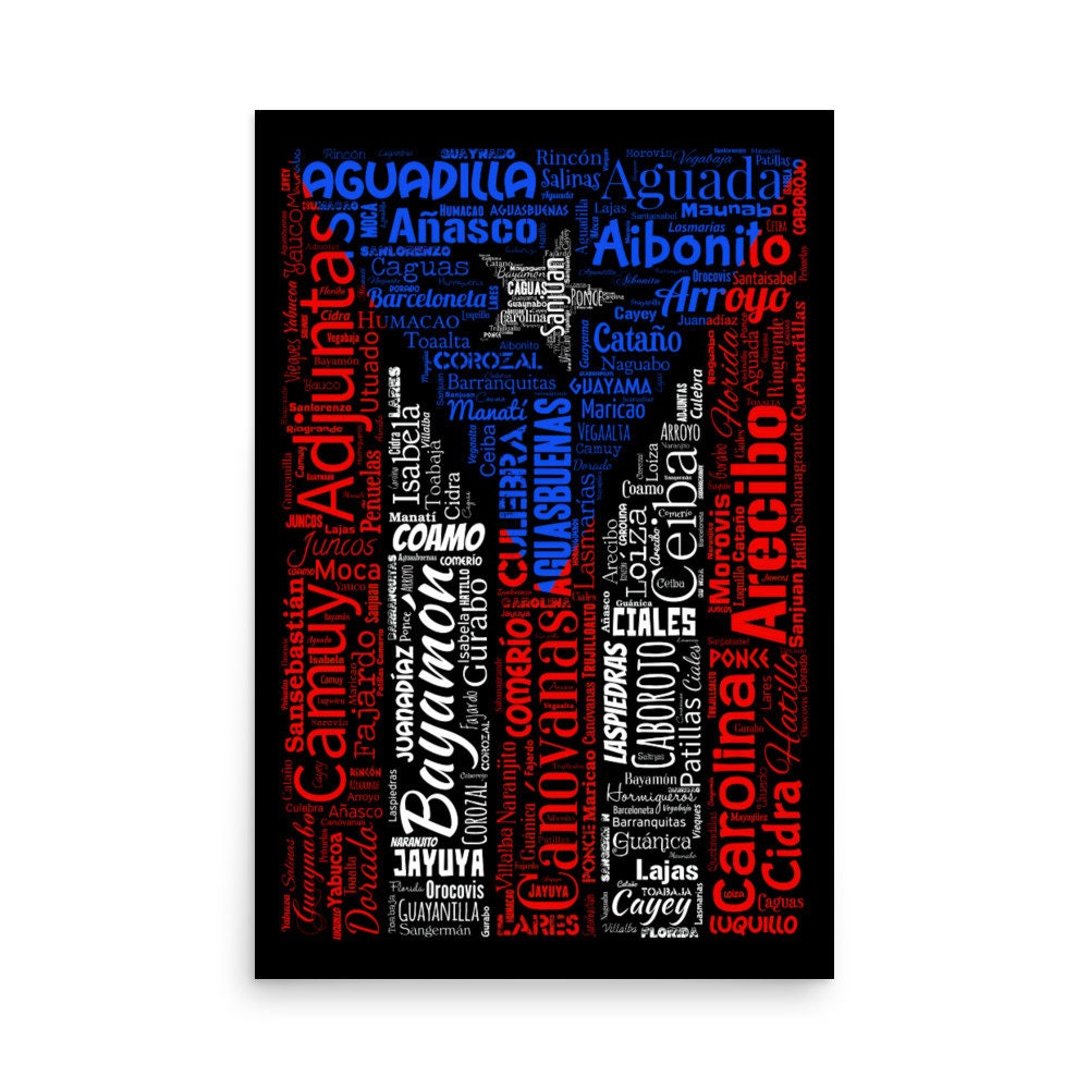 Puerto Rico Flag Towns and Cities Boricua Borinquen Boriken Taino ...