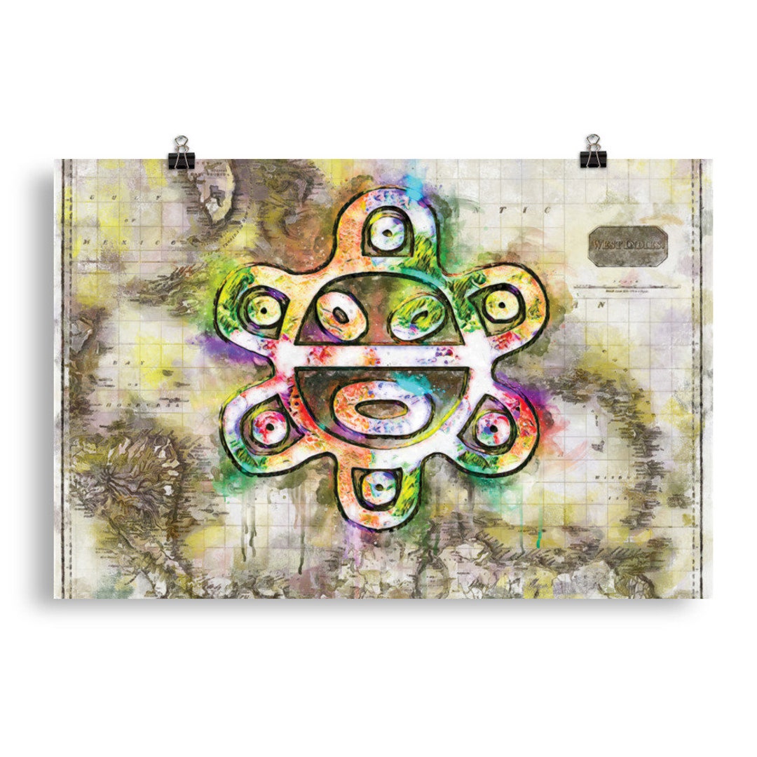 Borinquen Taino Art Taino Sun Arte Boricua Caribbean Puerto Rico Wall ...