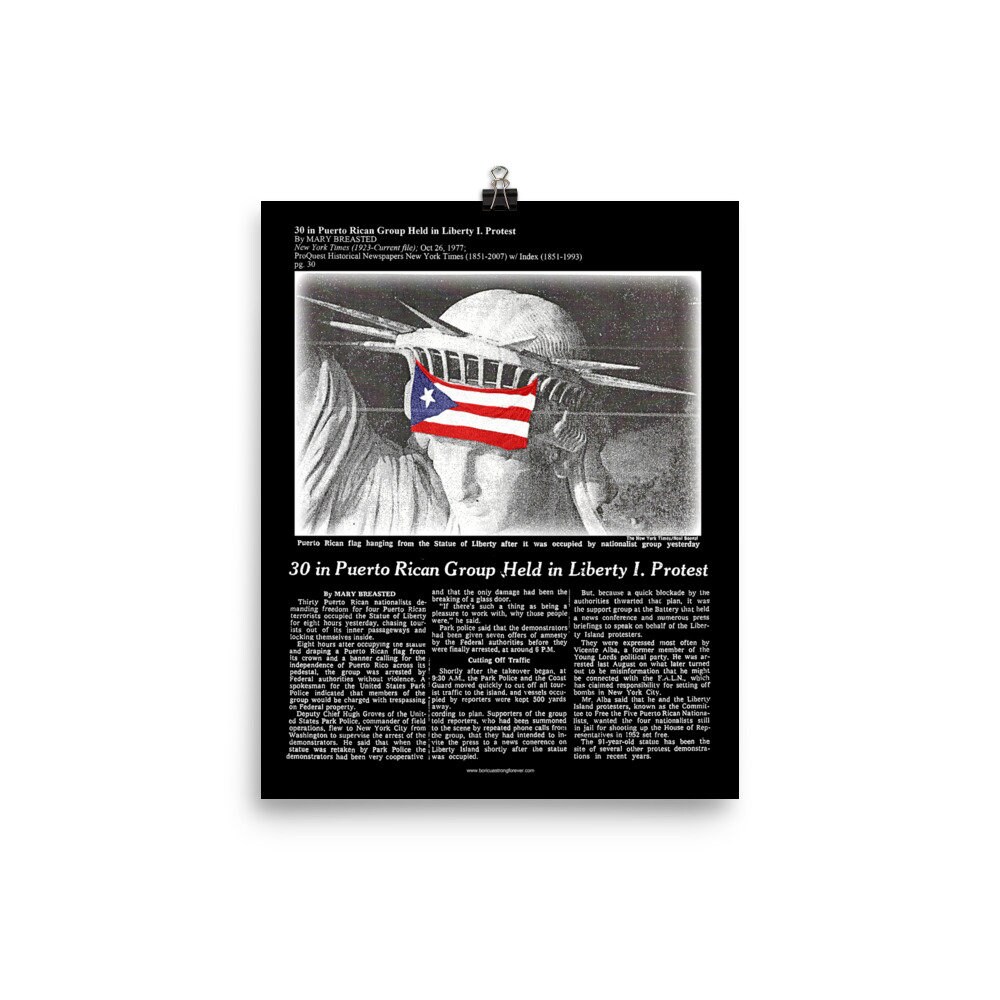 Puerto Rican Flag Statue of Liberty Protest Resiste Newspaper Article ...