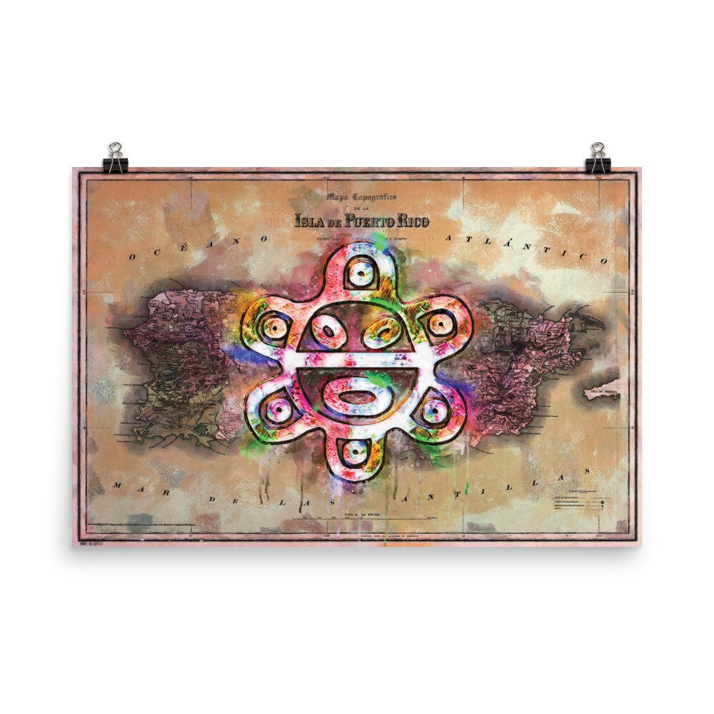 Borinquen Taino Art Taino Sun Arte Boricua Caribbean Puerto Rico Wall ...