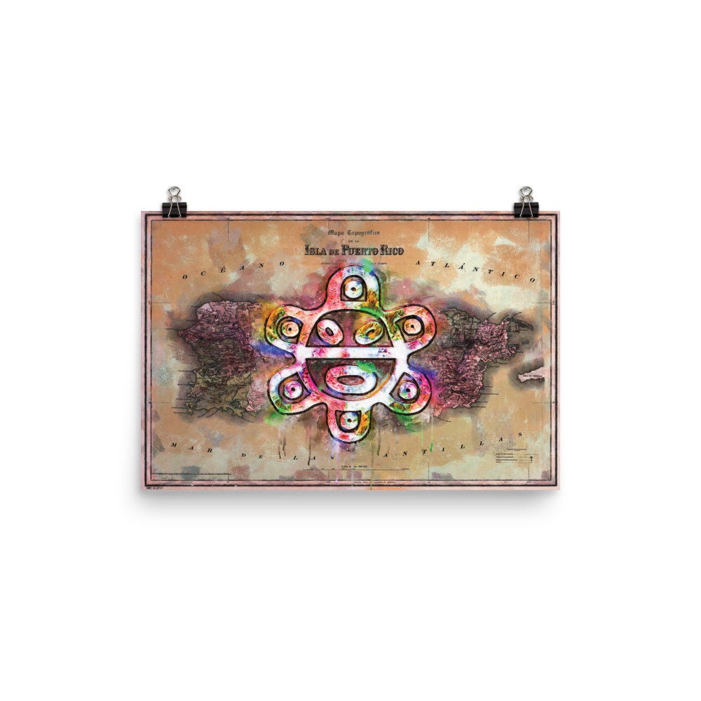 Borinquen Taino Art Taino Sun Arte Boricua Caribbean Puerto Rico Wall ...