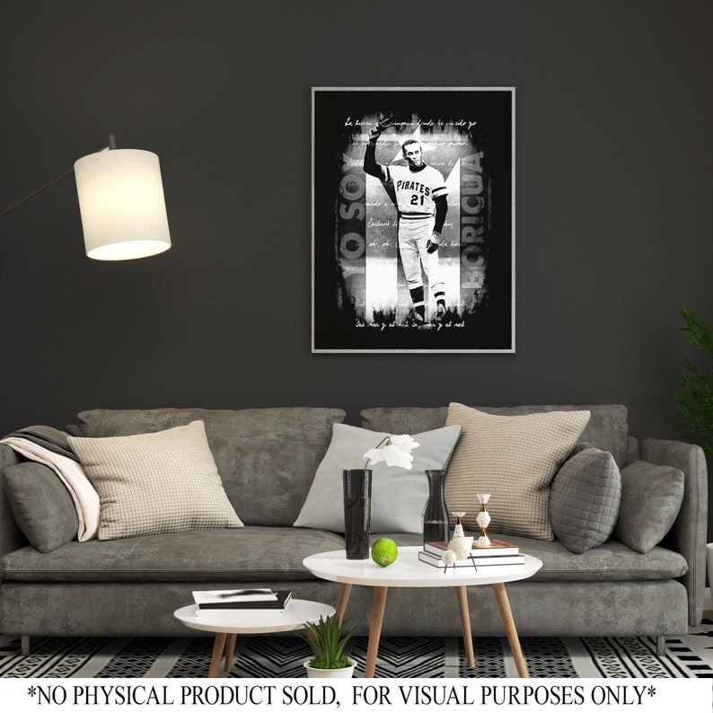 Roberto Clemente Art, Black & White, Yo Soy Boricua, Pittsburgh Pirates ...