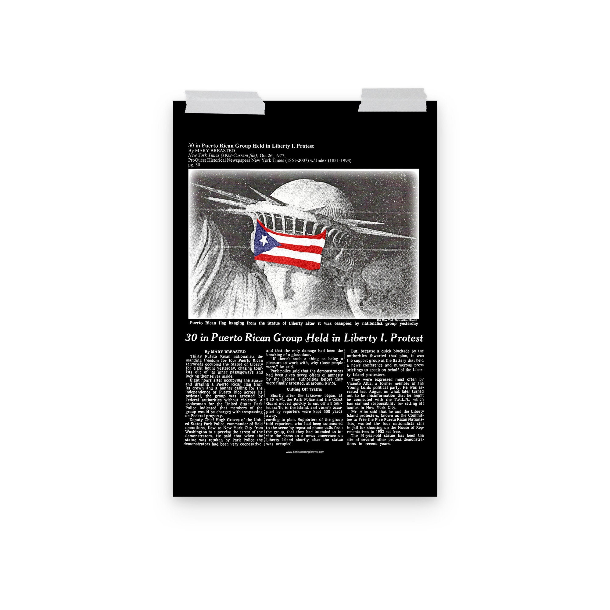 Puerto Rican Flag Statue of Liberty Protest Resiste Newspaper Article ...