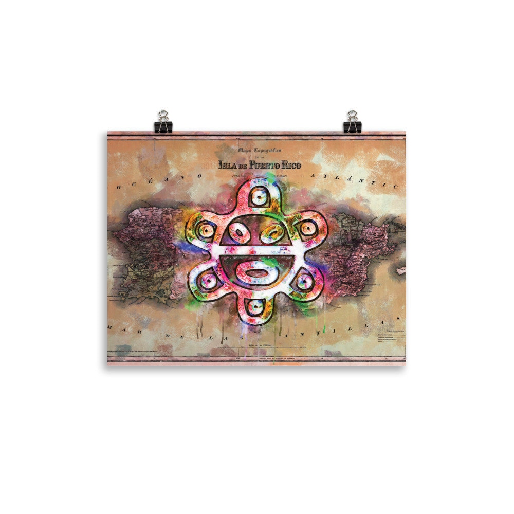 Borinquen Taino Art Taino Sun Arte Boricua Caribbean Puerto Rico Wall ...