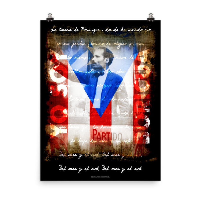 Pedro Albizu Campos Poster Puerto Rico Yo Soy Boricua La Borinquena Puerto Rican Flag