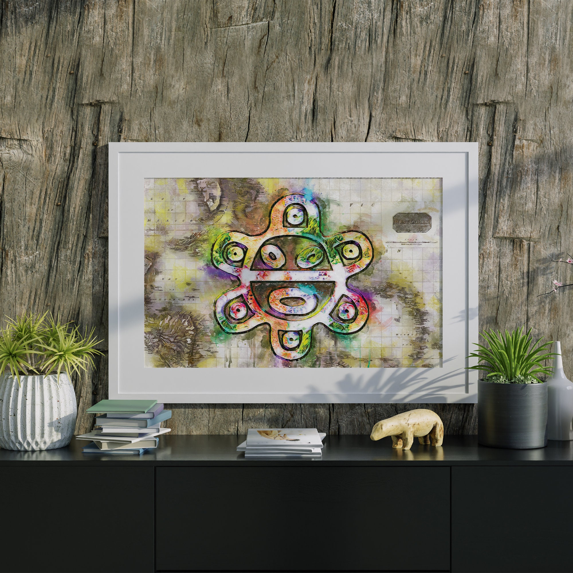 Borinquen Taino Art Taino Sun Arte Boricua Caribbean Puerto Rico Wall ...