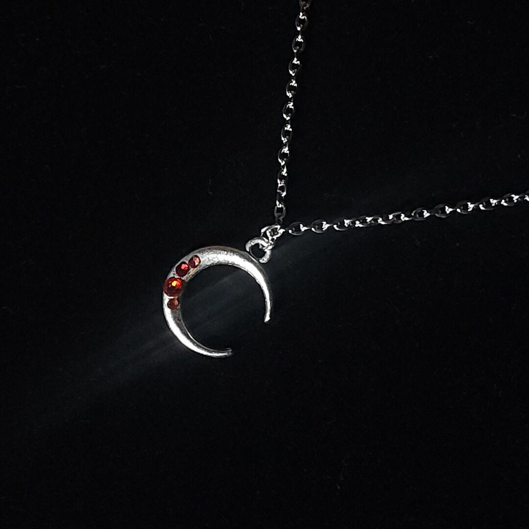 Crystal Blood Moon Necklace - Etsy