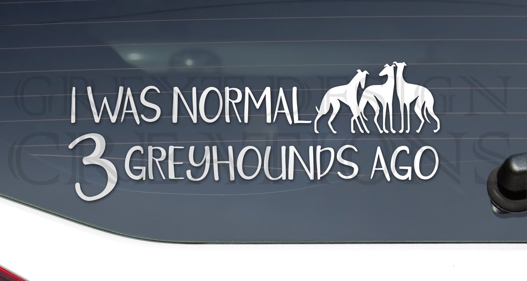 Greyhound Window Decal Stickers - I Was Normal 3 Greyhounds Ago - Etsy