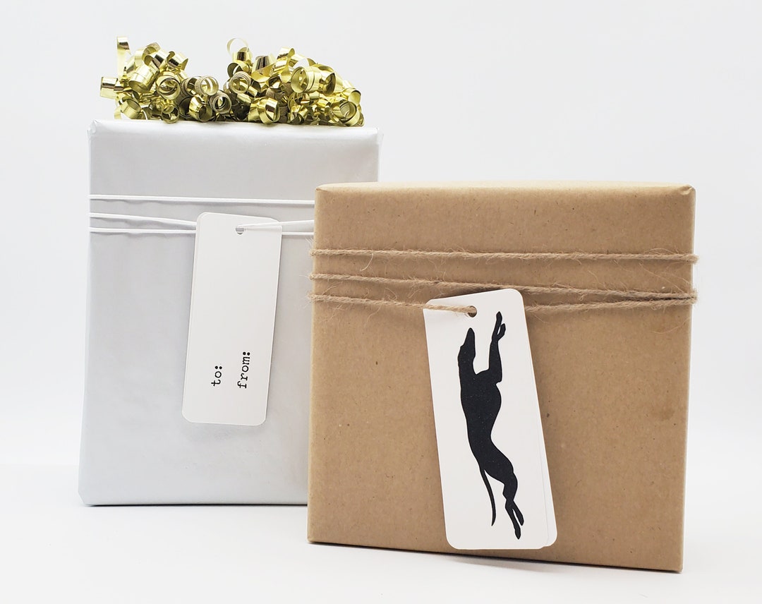 Greyhound Gift Tag Bookmark Set | Handmade Holiday Gift Tags ...
