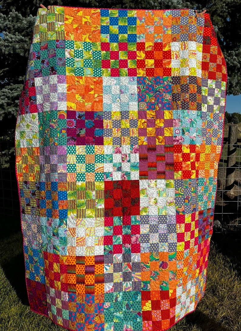 Sixteen Patch Blocks Twin Size Quilt - Etsy