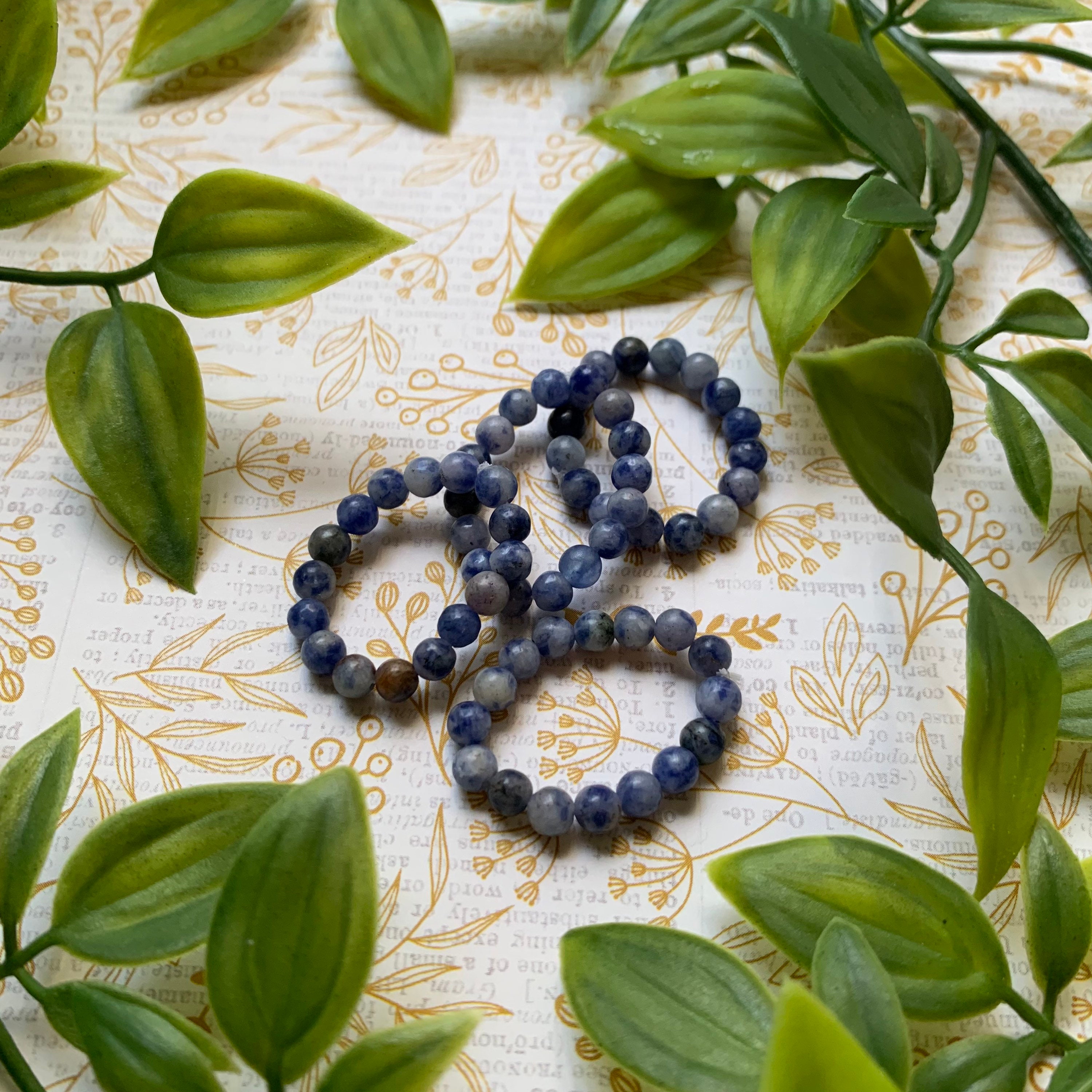 Good Luck Ring Blue Spot Jasper Stone Ring Elastic Blue - Etsy