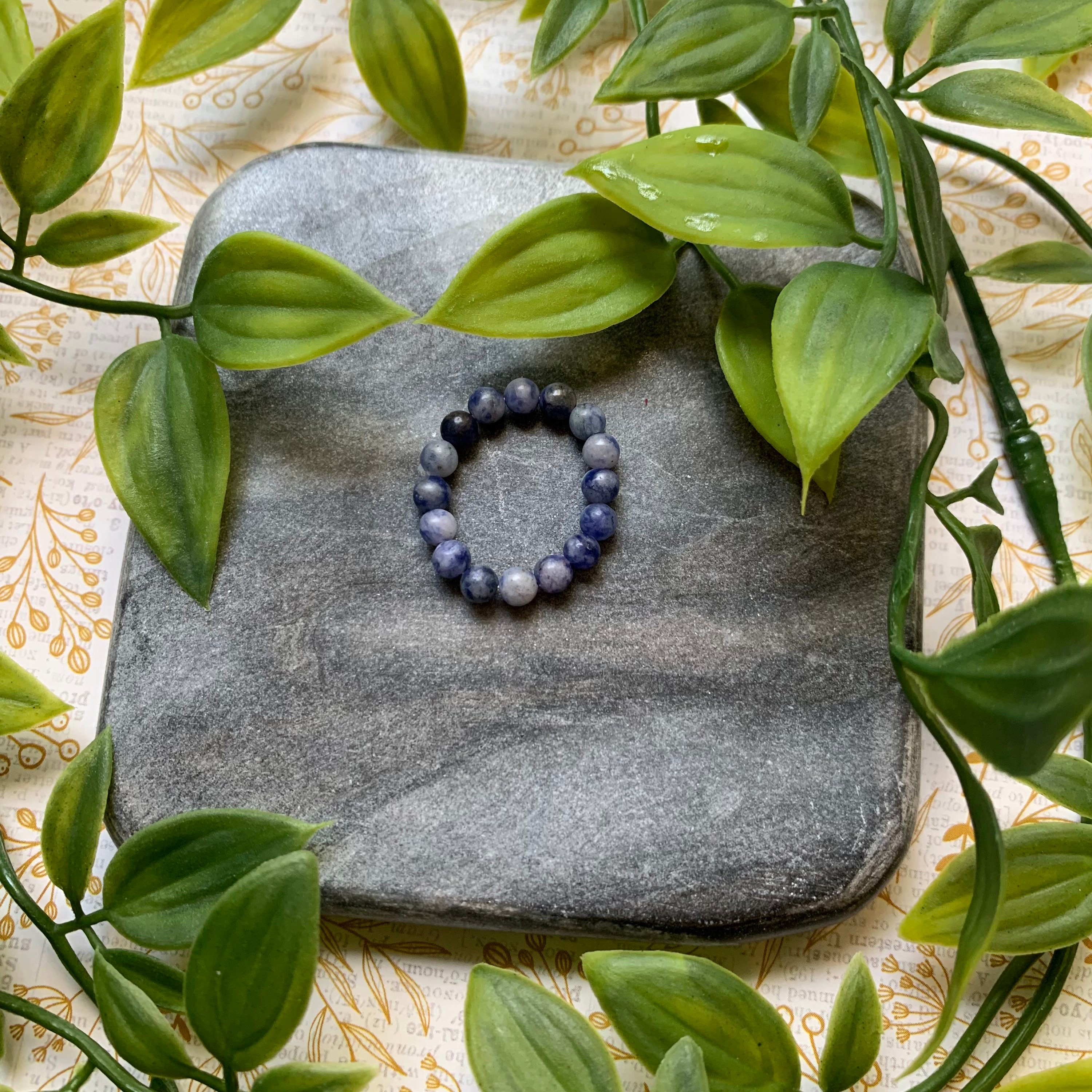Good Luck Ring Blue Spot Jasper Stone Ring Elastic Blue - Etsy