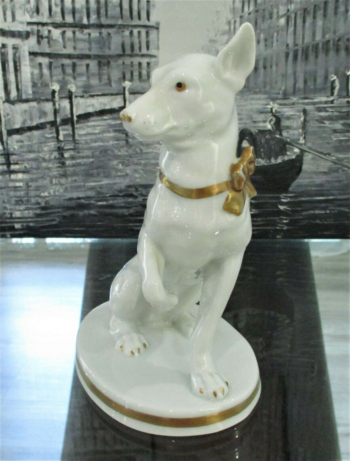 Seltene antike Art Deco Porzellan Hund Figur Metzler & Ortloff 1930 ...