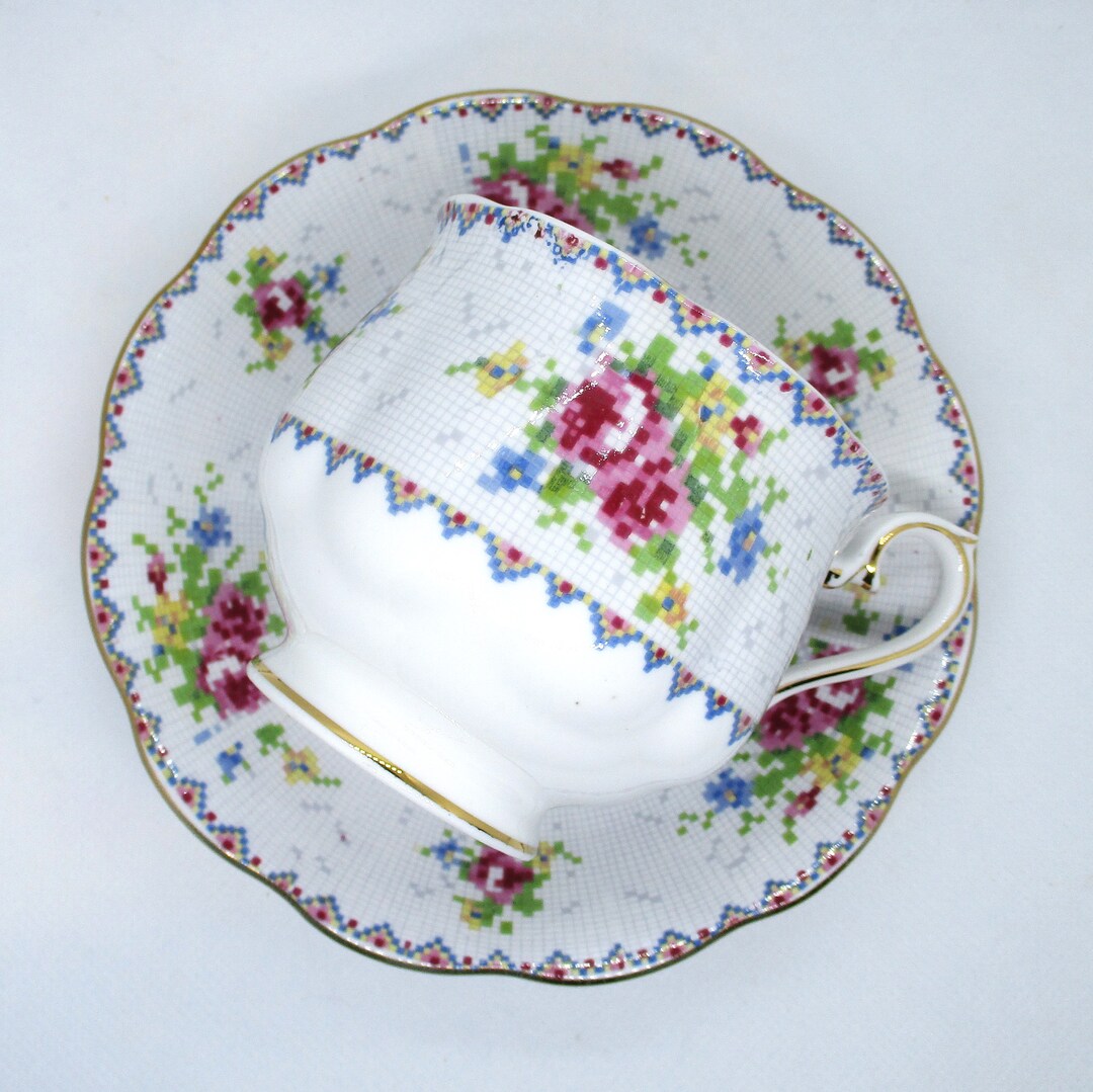 Vintage Royal Albert Petit Point China Teacup and Saucer. Bone China ...