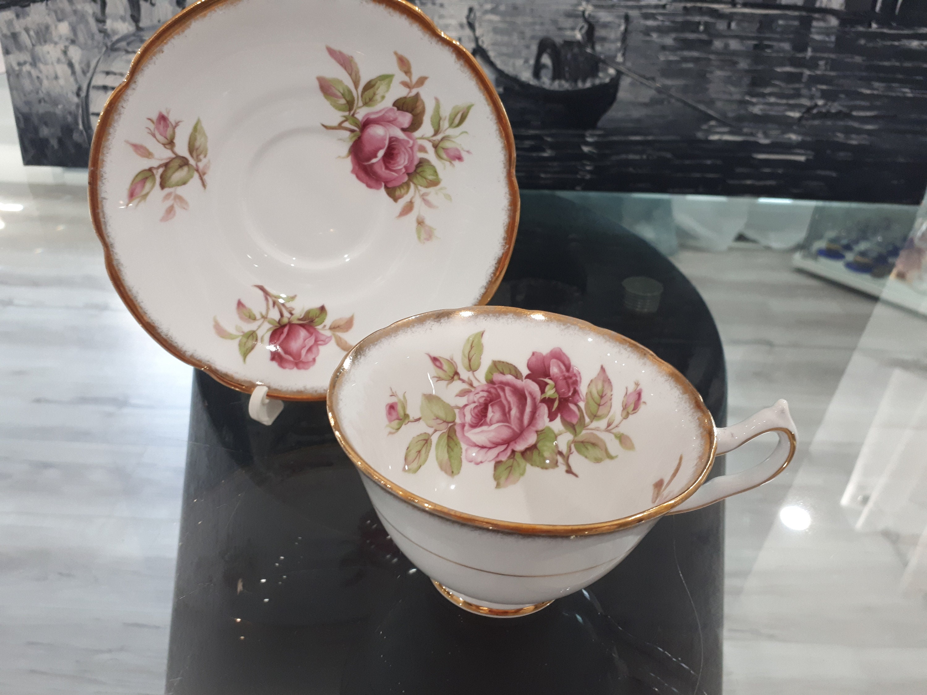 Vintage Collingwood Dinnerware Set avec le modèle Roses. Bone - Etsy Canada