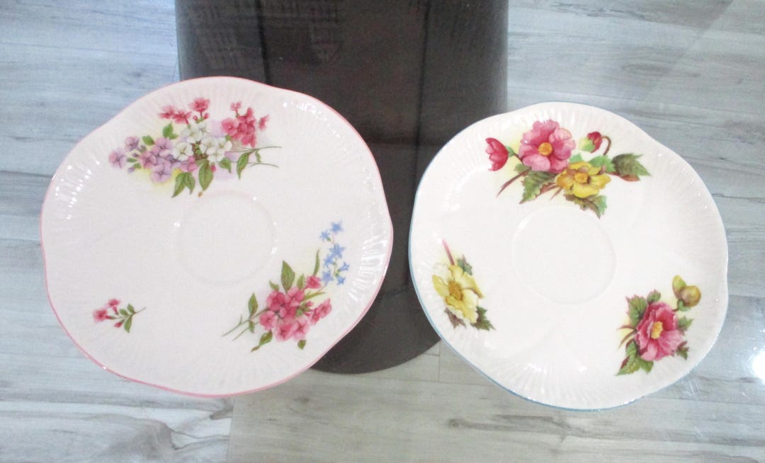 Vintage Two Orphan Shelly Saucers. Bone China. England - Etsy