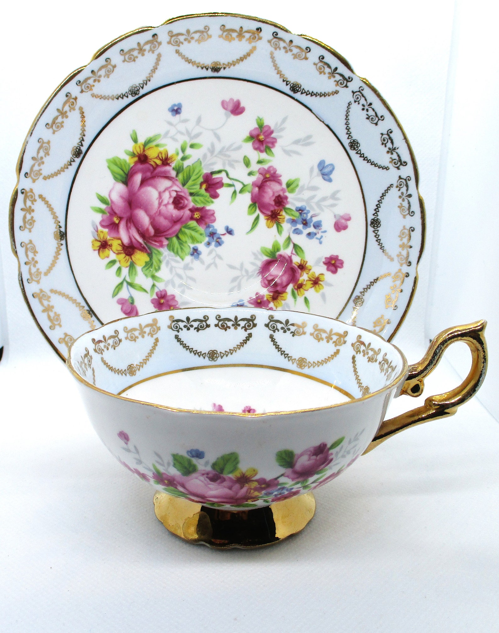 Vintage Regency Teacup and Saucer. Bone China. England - Etsy