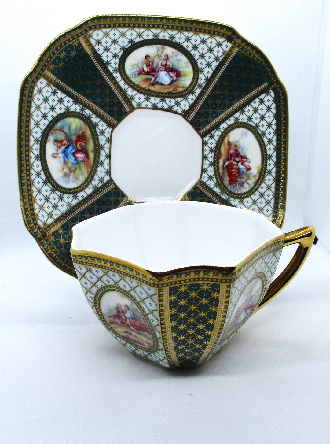 Vintage Sovereign Art Deco Style Teacup and Saucer. Fine China - Etsy